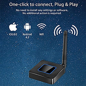HPDFCU Wireless HDMI Display Adapter Dongle, Support 4K/60Hz, Support 2.4/5GHz Player Streaming DLNA Transmit Video/Audio from Android/iOS, Windows and MacOS to TV/Projector