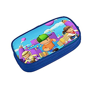 Stumble Guys Pattern Pen Pencil Case Bag Big Capacity Multifunction Storage Pouch Organizer with Zipper Office University for Girls Boy Blue