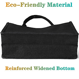 DEAYOU 6 Pack Jute Tote Bag, Burlap Gift Tote with Handle, Grocery Shopping Bag for DIY, Wedding,15.4''x12.2''x5.9''