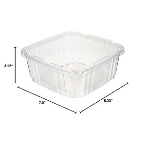 Restaurantware Tamper Tek 64 Ounce Take Out Containers 100 Tamper-Evident Deli Containers - Hinged Lid Freezable Clear Plastic Meal Prep Containers Disposable For Carry Out Or Lunches