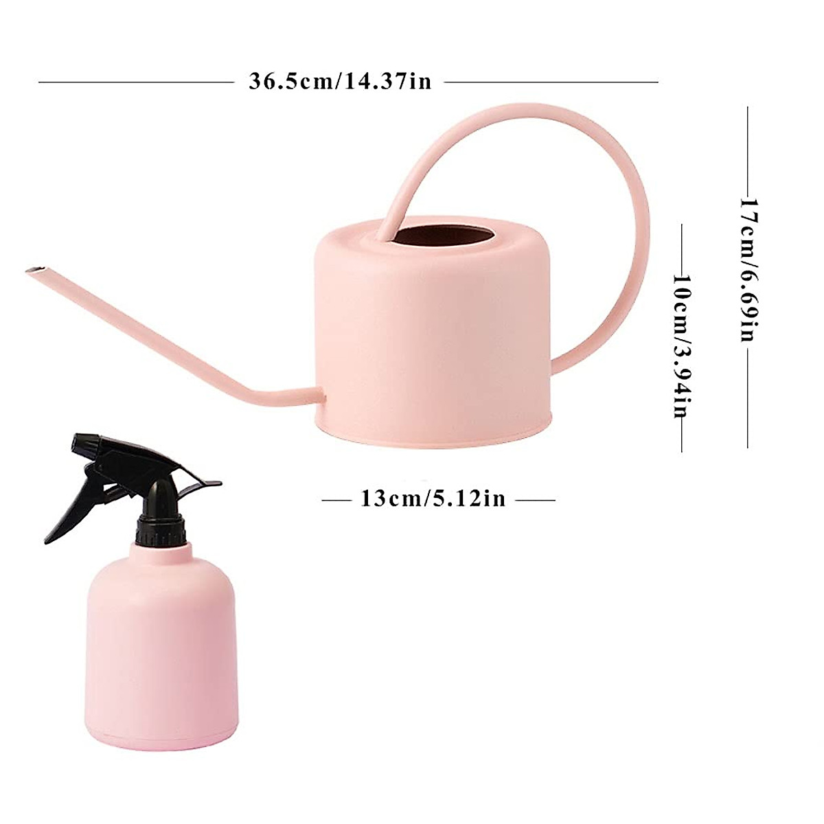 Garden Watering Can Watering Can Indoor for House Plants Indoor and Outdoor Long Spout Watering Can for Succulent Garden Bonsai Garden Flower with Plastic Plant Mister, 1.3L Watering Can for Outdoor P