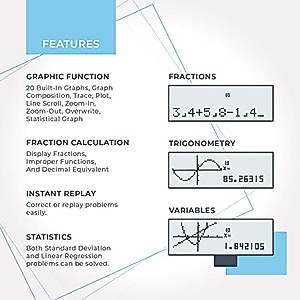 Scientific Calculator with Graphic Functions - Multiple Modes with Intuitive Interface - Perfect for Students of Beginner and Advanced Courses, High School or College