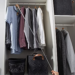 Organize It All 2 Pack Easy Reach Hook | Dimensions: 3.25 x 0.50 x 52.00 | Light Weight | Perfect for Reaching high Items | Closet Accessories | Sliver