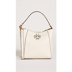 Tory Burch Women's Small McGraw Bucket Bag, Brie, Off White, One Size