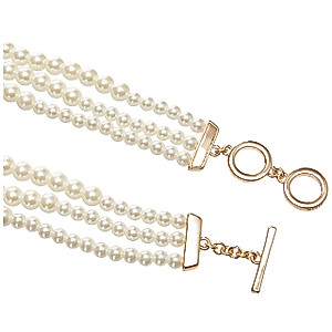 Anne Klein Women's Gold-Tone Blanc Pearl Collar Necklace, Gold/ White, 0