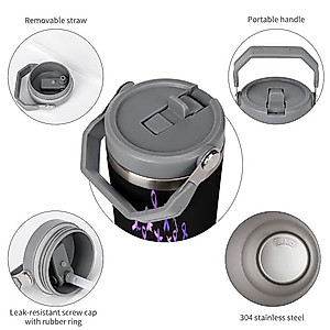 Hope for Cure Alzheimer's Awareness 30 OZ Insulated Tumblers with Handle And Straw Leakproof Vacuum Insulated Stainless Steel Water Bottle for Car Fishing Travel