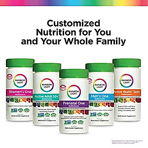 Rainbow Light Adult Multivitamin, Vitamins C & Zinc, B Complex & Choline, Calcium & Vitamin D Supports Bone Health, Energy & Immune Support, Non-GMO, Vegetarian, 90 Tablets