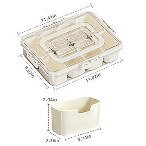 SHUCHNOYE Snackle Box Container with Lid and Handle – Divided Serving Platters for Candy, Fruit, and Treats – Portable and Versatile Snackle Box