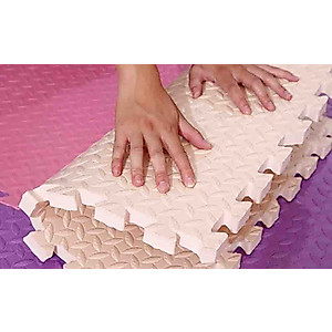 Coyang Gym Floor Mats Home Interlocking Rubber Floor Exercise Training Mat Foam Interlocking Tiles Foam Interlocking Padded Mat Floor Mats Home Workout Mats (30x30x1.2cm/36 Pieces,White+Navyblue)