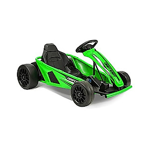 Hyper 24V Ride-On Electric Go Kart for Kids 8-14 Years, 3-Speed Setting with Drift Kart Mode, Foot Accelerated Pedal, Up to 9MPH Speed, 154 Lbs Max Weight, Ergonomic Seat & Sturdy Steel Frame, Green