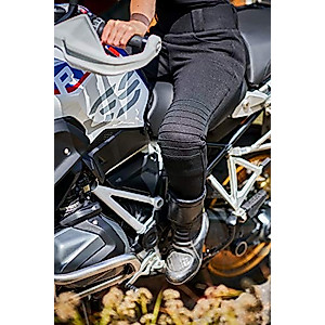 GREAT BIKERS GEAR - Motorcycle Leggings Ladies Protective Women Short Leg Black