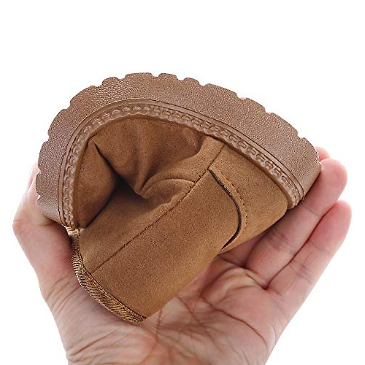 KDHAO Girls Boys Warm Winter Boots Kids Outdoor Snow Boots(8.5 M US Toddler, Brown(New))