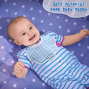 Zhanmai 15 Pieces Newborn Bib Baby Bandana Drooling Bibs 8-Layer Muslin Bibs Unisex Soft and Adjustable Absorbent Bibs for 0-12 Months Infant Toddlers Drooling and Teething, 5 Colors