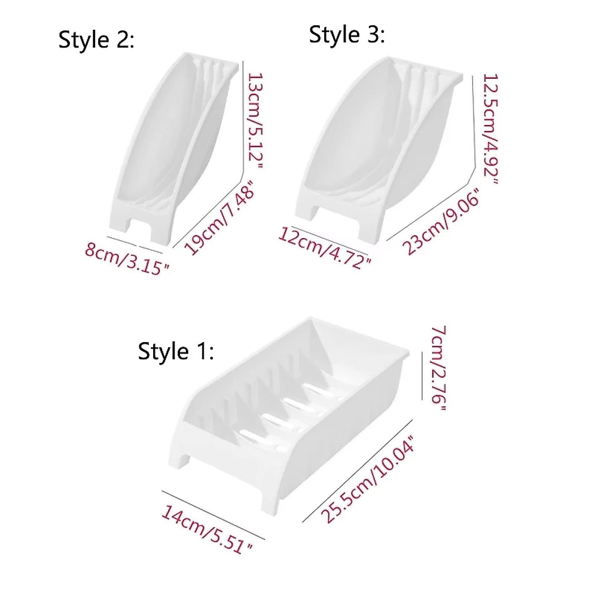 3PCS Dinner Plate Holder, Plastic Kitchen Cabinet Organizer for Dishes Vertical Dishes Storage Rack for Kitchen Countertop(White)