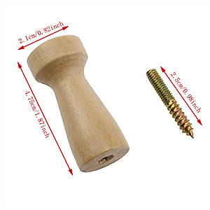 Wantane Screw-On Solid Wood Hook Wooden Coat Hook Coat and Hat Hook Shaker Hook Drying Hook for Hanging Clothes, Hats, Towels, etc. -10PCS