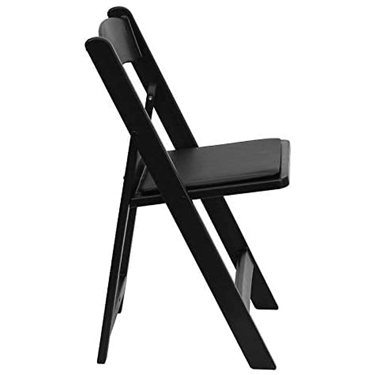 TentandTable Stackable Folding Chairs - Black Resin - Heavy Duty 300-Pound Capacity (8-Pack)