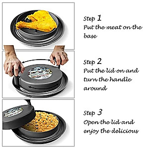 HJKB Chicken Shredder, Alternative to Bear Claws Meat Shredder, Meat Shredding Tool with Handles and Non-Skid Base Suitable for Pulled Chicken, Pork and Beef Anti-scalding Dishwasher Safe 10.5" (Grey)