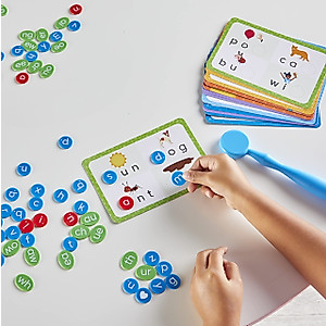 hand2mind Reading Readiness Activity Set, Magnetic Wands and Chip Set, Learn to Spell for Kids, Spelling Toys, CVC Words for Kindergarten, Learning Letters, Science of Reading Manipulatives