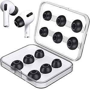 Link Dream 12 Pieces Replacement Ear Tips for AirPods Pro AirPods Pro 2nd Generation 2022 Accessory Memory Foam Ear Buds Tips with Portable Storage Box (Black)