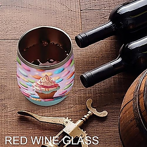 WYUSPGK 304 Stainless Steel Insulated Cup, Many Colored Ice Cream Print Smooth Rim, Durable & Reusable - Perfect for Office, Home, And Travel