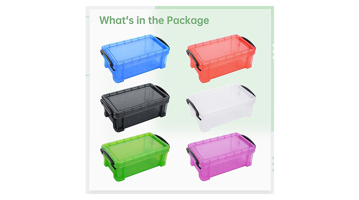 Mini Plastic Storage Containers - 6 PCS with Lids
