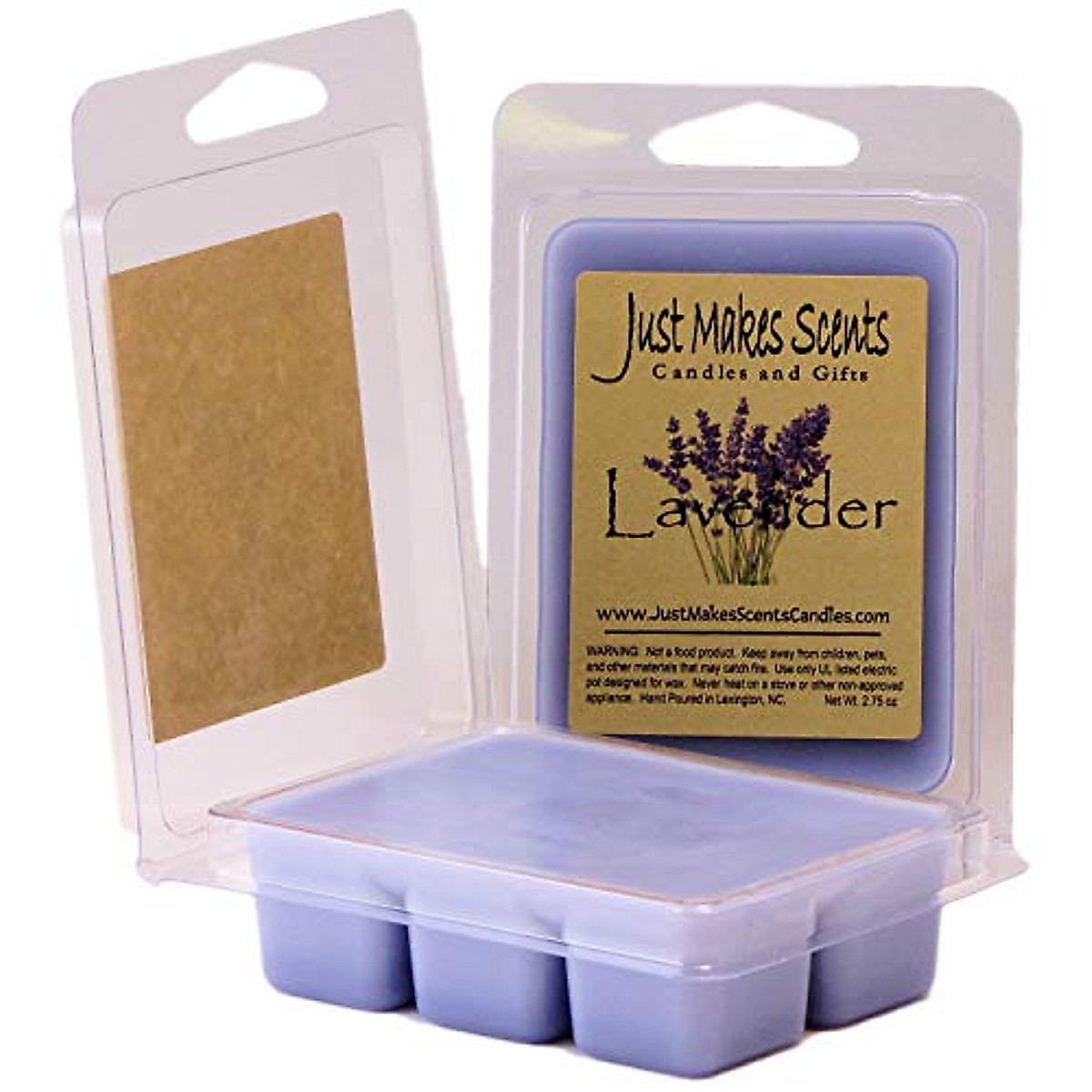 Just Makes Scents 2 Pack - Lavender Scented Wax Melts | Blended Soy Wax Cubes | Long Lasting Wax Bars Made Relaxing Lavender Fragrance