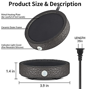 Coffee Mug Warmer for Desk, Electric Candle Warmer with Auto Shut Off, 2-4-8 Hour Timed Smart Cup Warmer for Heating Coffee, Beverage, Milk, Tea and Hot Chocolate(No Cup-Black)