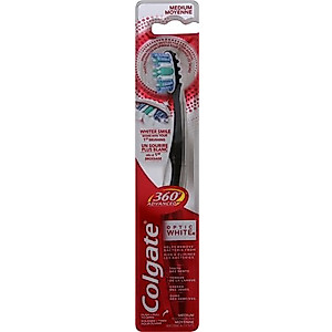 Colgate 360 Optic White Toothbrush, Medium, 1 Count