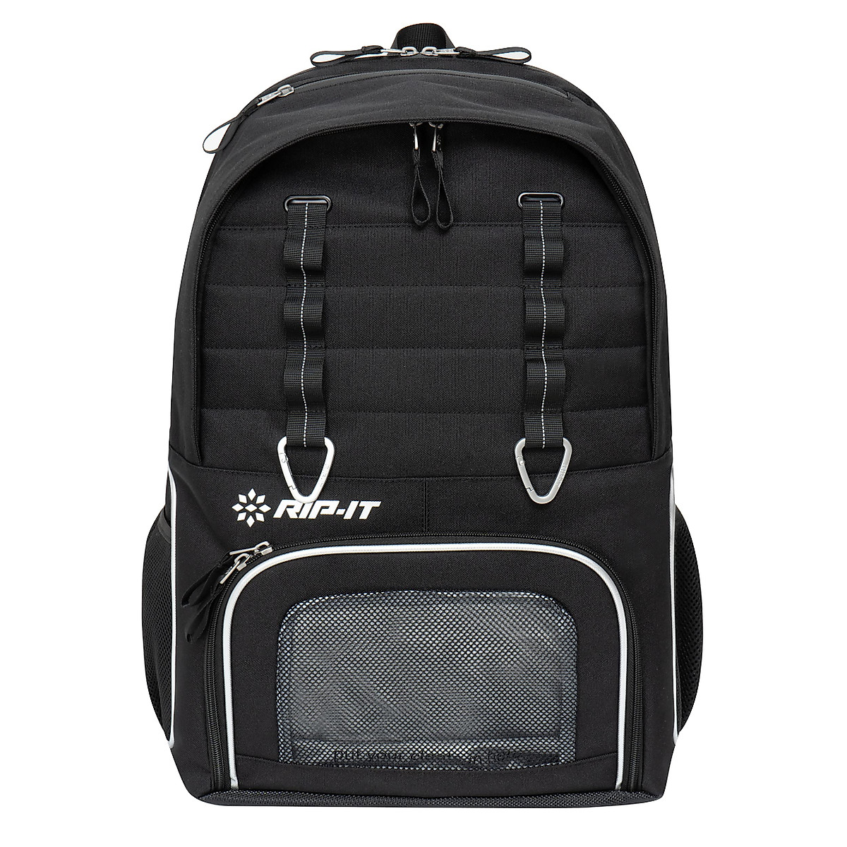 RIP-IT | Womens Pro Black & Silver Soccer Backpack with Padded Adjustable Straps | Ventilated Pockets, Water Resistant Bonnet, & Soccer Ball Compartment