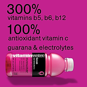 vitaminwater focus electrolyte enhanced water w/vitamins, kiwi-strawberry drinks, 20 fl oz, 12 Pack