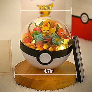 Acinolita Cool Lights for Bedroom - LED Night Light Pokeball Terrarium Light Up Ball for Bedroom Decorations, Christmas Gifts & Birthday & Valentine's Day Gifts for Adults Kids Girl Boy Women Men
