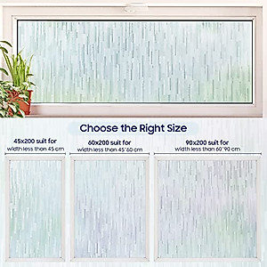 Viseeko Frosted Glass Window Film: Window Privacy Film No Glue Decorative Door Film UV Blocking Window Sticker Static Cling Removable for Meeting Living Room Reusable, 17.5 x 78.7 Inches …