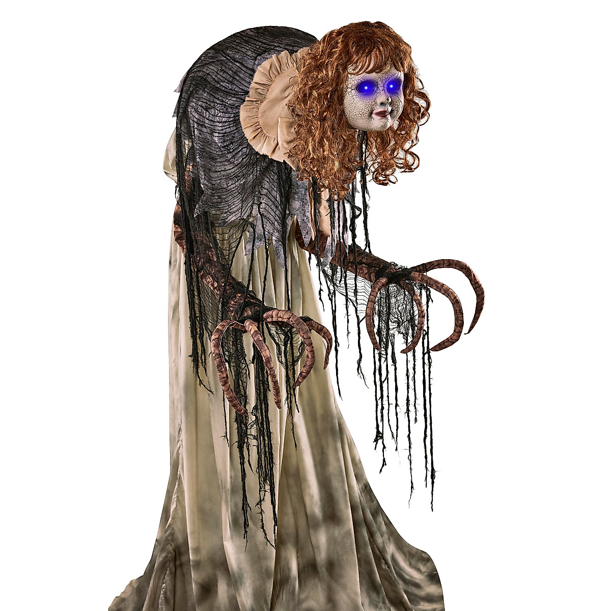 Spirit Halloween 7 Ft Darling Dolly Animatronic | Animated Decoration | Lurching Forward Motion | Blue Light Up LED Eyes | Plays Sounds