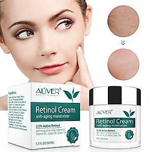 IFUDOIT Retinol Cream for Face, Face Moisturizer with 2.5% Retinol, Hyaluronic Acid, Day and Night Anti-Aging Moisturizing Cream for Women and Men, for All Skin Types