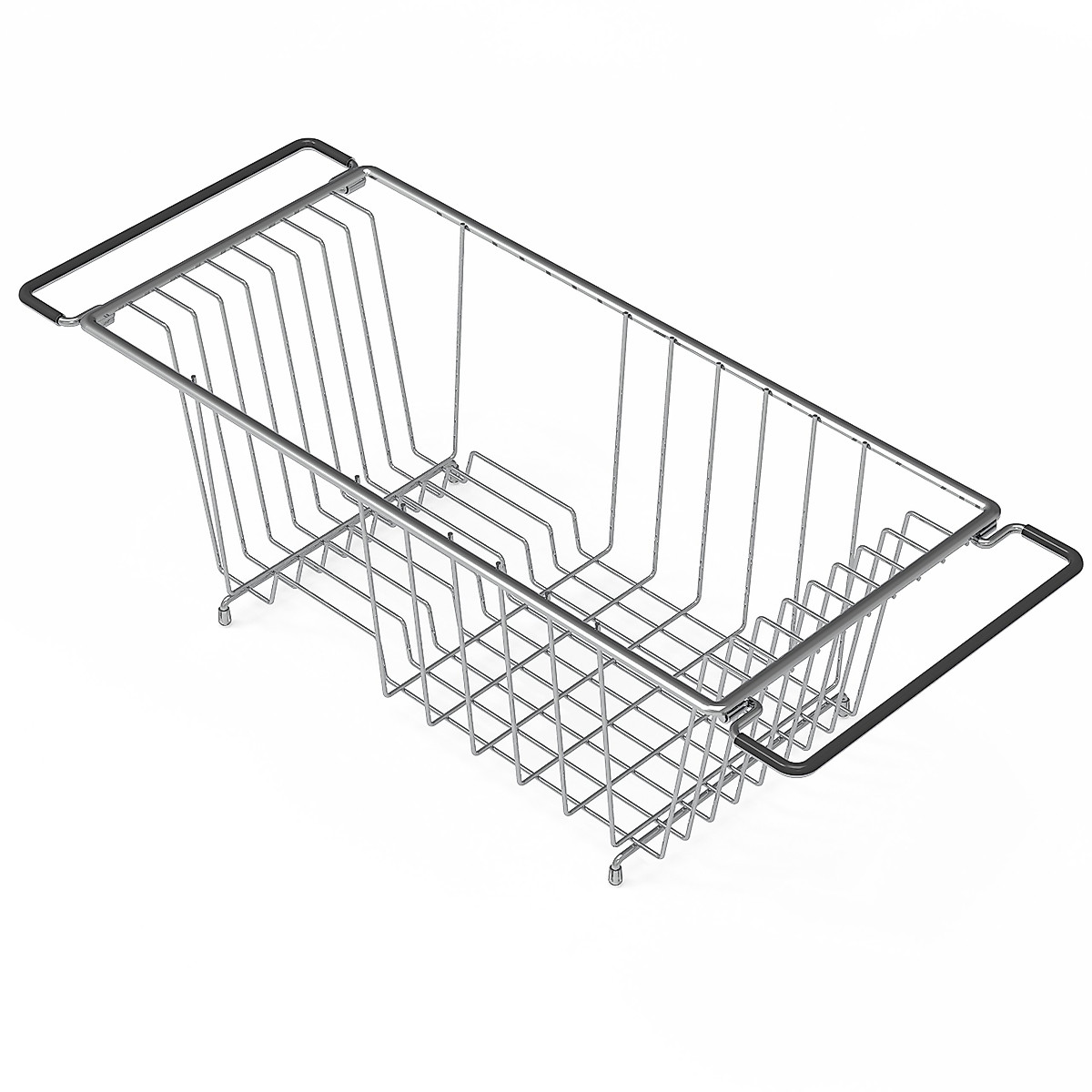 Simple Houseware Over Sink Counter Top Dish Drainer Drying Rack, Chrome