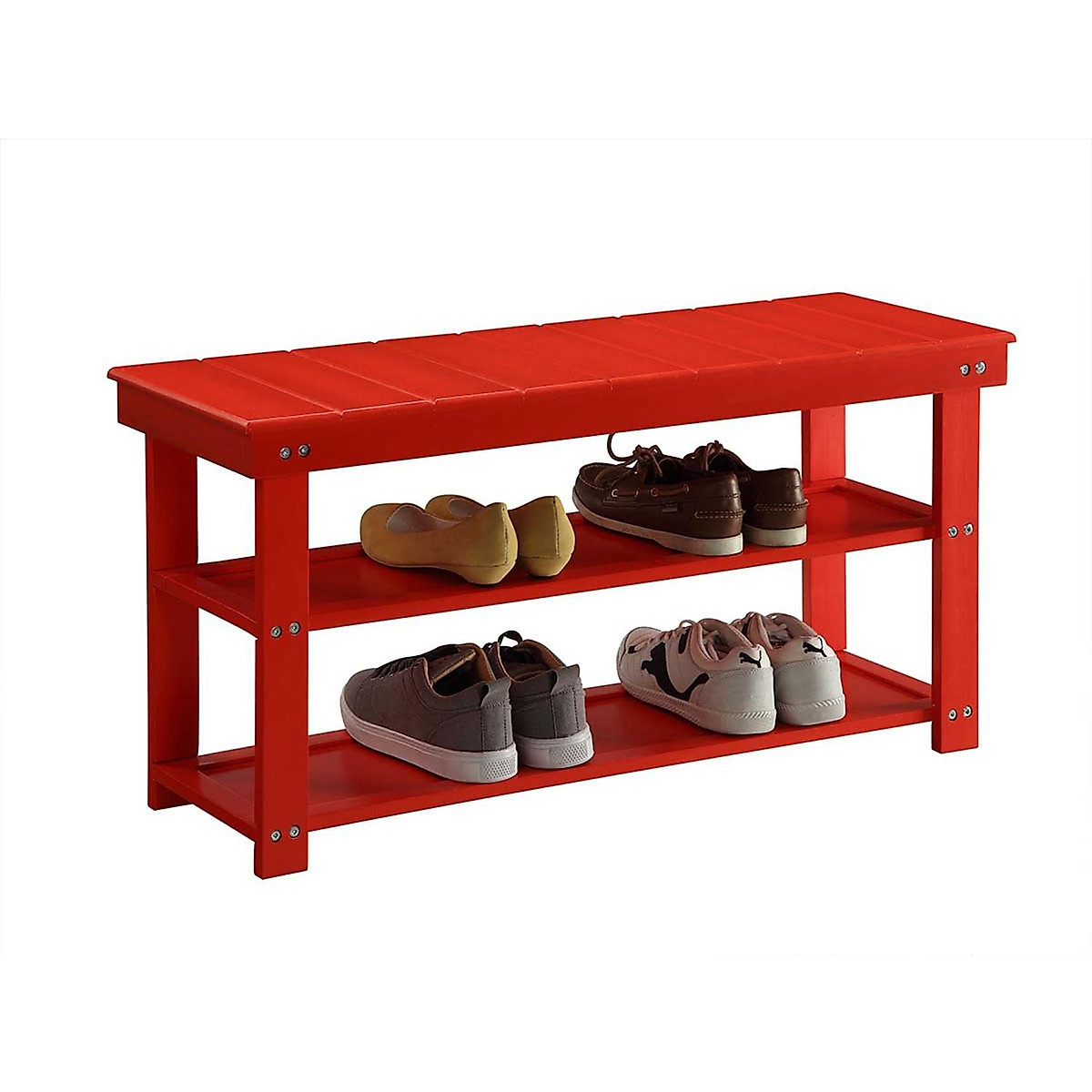 Convenience Concepts Oxford Utility Mudroom Bench, Red