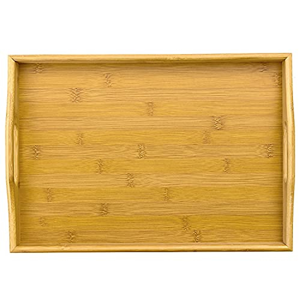 Serving Tray with Handles Nice Size Aprox 17.7 X 13 inch by Intriom Bamboo Collection