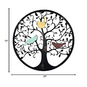 Remenna Metal Wall Art-Tree of Life Wall Decor 23inch Family Tree Metal Wall Hanging Bedroom Living Room Decor Outdoor Decoration (Tree of Life)