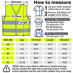 OSEEN Kids Safety Vest High Visibility Reflective Vest With Velcro Child Hi Vis Vest With Reflective Tape, Neon Yellow Color, Velcro Front (Small) (LS1)