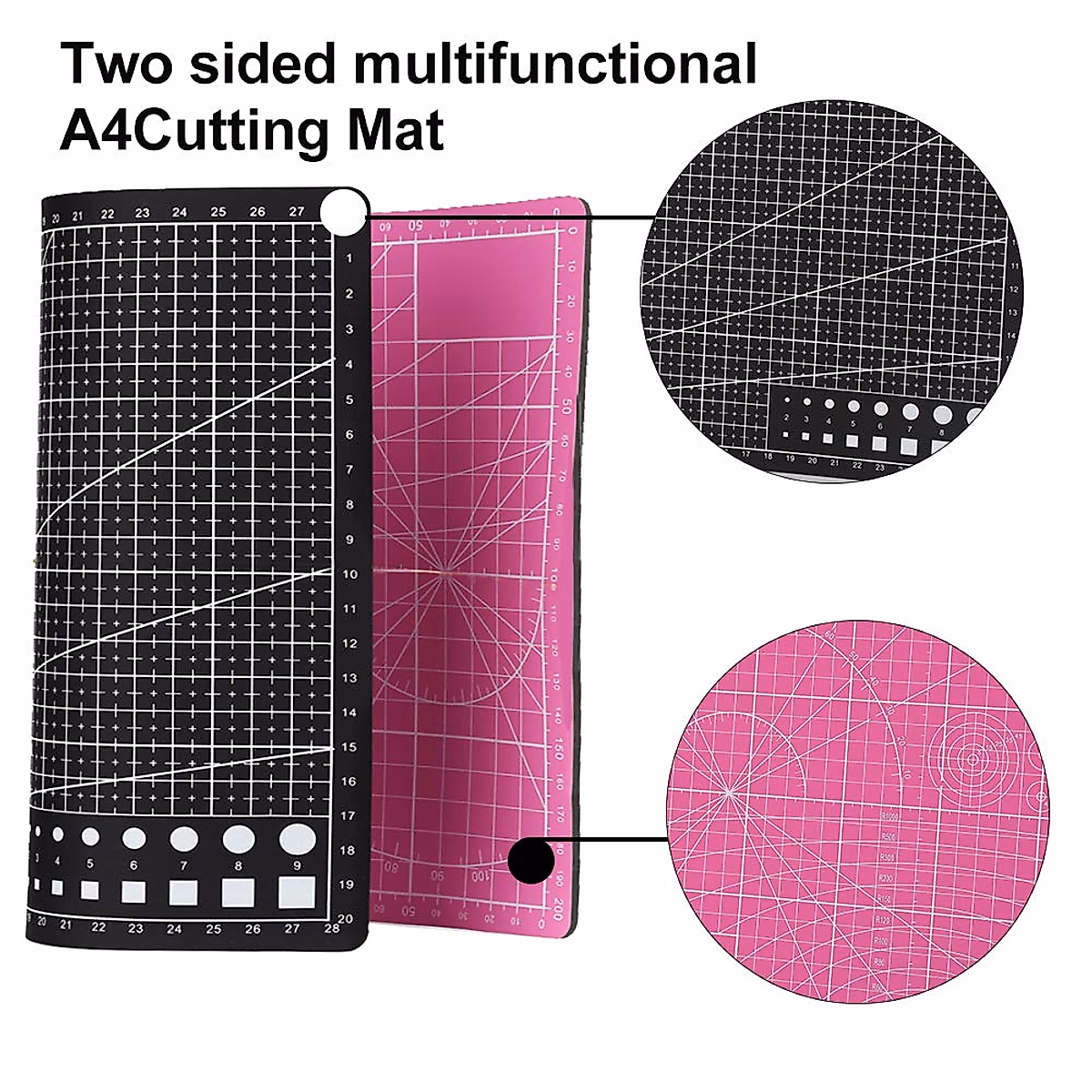 45 mm Rotary Cutter Set with Storage Bag, A4 Self Healing Cutting Mat, Acrylic Ruler, 7 Pcs Replacement Blades, Sewing Pins, Craft Knife Set and Craft Clips, Ideal for Sewing, Crafting, Patchworking