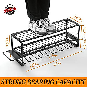 MOOMSINE Power Tool Organizer, Storage Rack for Garage Organization, Wall Mount Cordless Drill Holder and Battery Shelf, Tools Shelves with Charging Station, Heavy Duty Utility Racks - Metal - Large