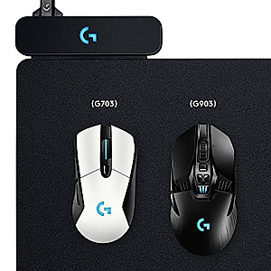 Logitech G Powerplay Wireless Charging System for G703, G903 Lightspeed Wireless Gaming Mice, Cloth or Hard Gaming Mouse Pad (Renewed)