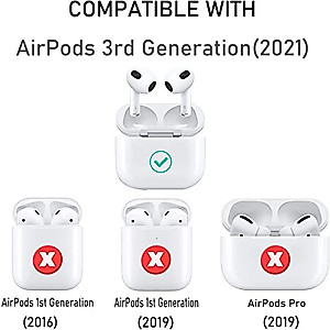 Camofit Case Compatible with Airpods 3rd Generation Cover with Lock, Military Armor Cool with Keychain, Full Body Shockproof Hard Shell Protective Case Compatible with AirPod Gen 3 Case 2021 (Blue)