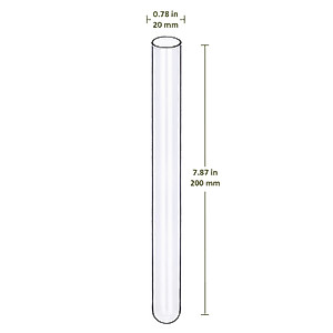FunChem Glass Test Tubes, Pack of 20 Sturdy Round Bottom Clear Test Lab Tubes