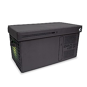 Ukonic Xbox Series X Logo Collapsible Storage Bin Chest with Lid | Fabric Basket Container with Handles, Cubby Cube Closet Organizer | Video Game Gifts And Collectibles | 24 x 12 Inches