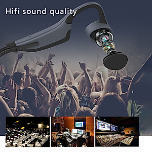 Mosonnytee Bone Conduction Headphones Swimming Headphones Underwater Waterproof Headphones for Swimming Headphones with Microphone Open Ear Headphones Workout Headphones for Sports Running