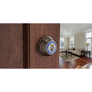 Kwikset - Kevo 99250-202 Kevo 2nd Gen Bluetooth Touch-to-Open Smart Keyless Entry Electronic Deadbolt Door Lock Featuring SmartKey Security, Satin Nickel