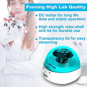 ONiLAB's Scientific Mini Centrifuge 5000RPM, 1360 x g RCF, Lab Benchtop Centrifuge with 2 Rotors for 8 x 0.2/0.5/1.5/2.0ml and 0.2mL×32 PCR Strips, Low Noise≤45dB, 100-240V,Green lid