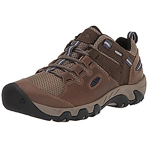KEEN Women's Steens Vent Low Height Breathable Hiking Shoes, Shitake/Crown Blue, 8