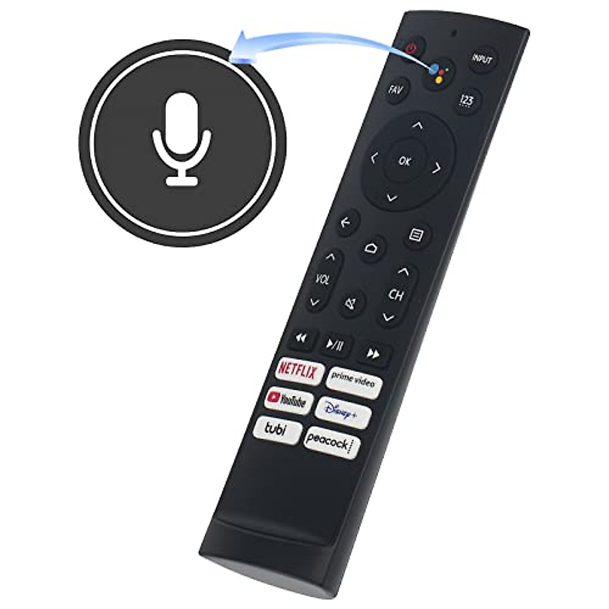 ERF3A90 Replacement Voice Remote Control fit for Hisense 85U7H 55U7G 65U8G 65U7G 55U8G 75U9DG 75U7G U7G U9G U8 U7H QLED Series 4K ULED Android Smart TV 55A76K 75A76K